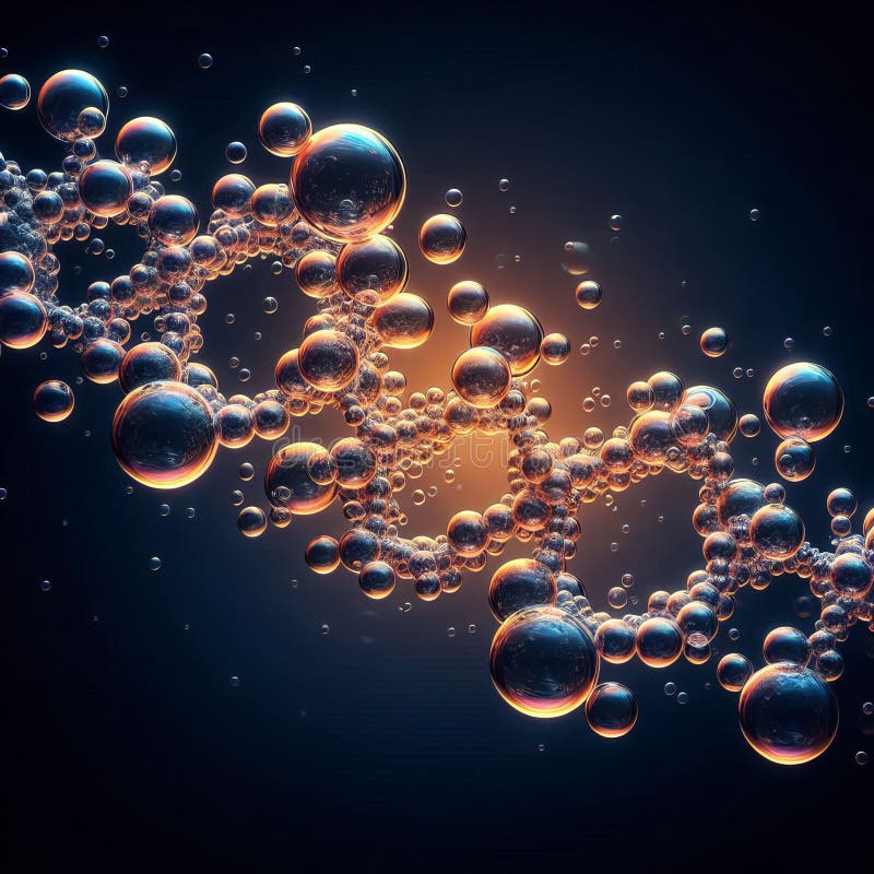 Bubble Chain a Series of Bubbles Connected in a Chain Like Forma Stock Illustration ...