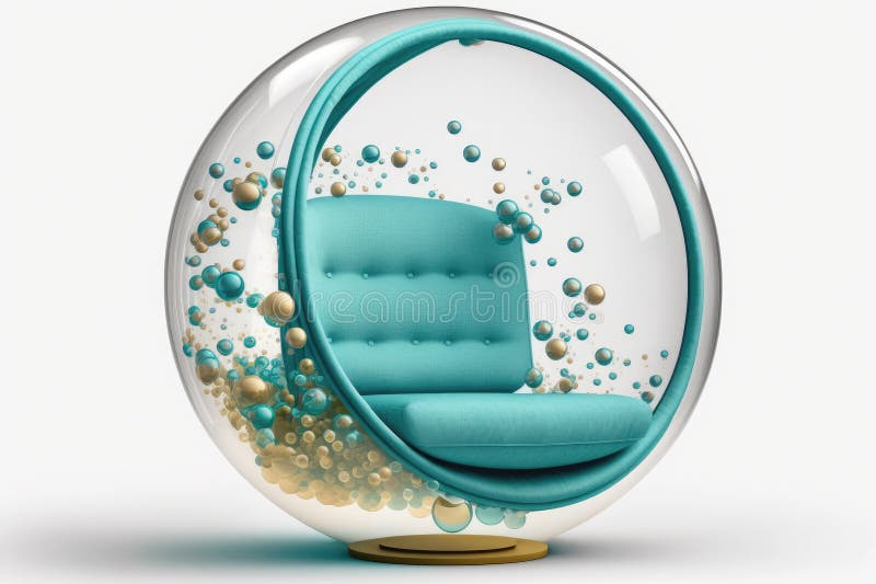 Bubble Chair on a White Background. Generative AI Stock Illustration ...