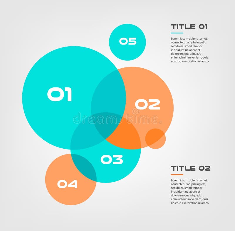 Bubble Chart with Elements Venn Diagram Infographics for Three Circle ...