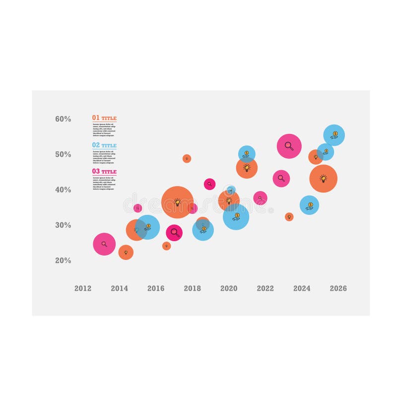 Bubble Charts with Elements Vector Diagram Infographics for Three ...