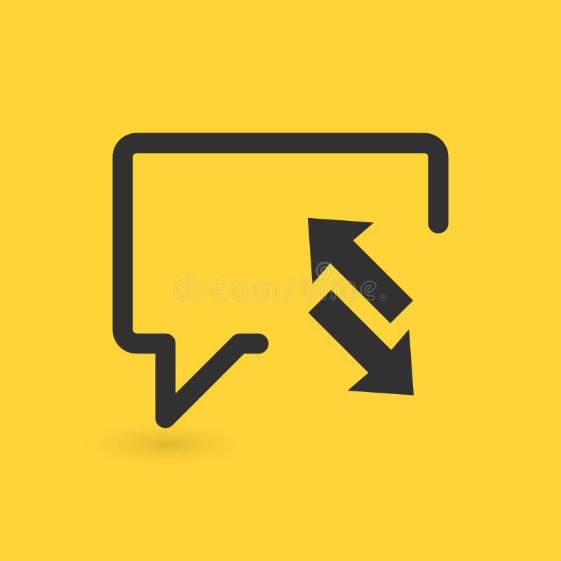 Yellow Chat Bubble Linear Icon. Communication Message Symbol. Stock ...