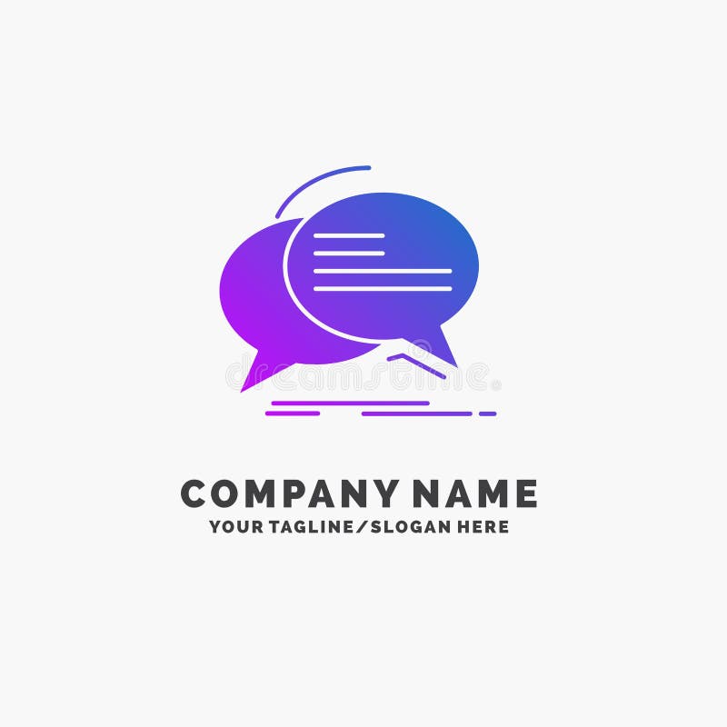 Bubble, Chat, Communication, Speech, Talk Purple Business Logo Template ...