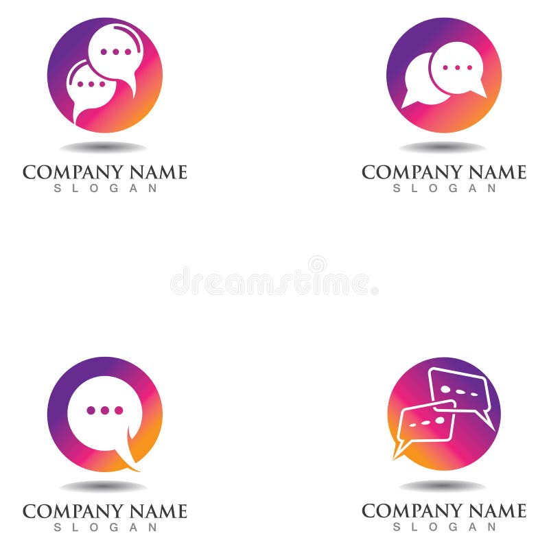 Bubble Chat Concept Logo Design Template Vector. Stock Vector ...