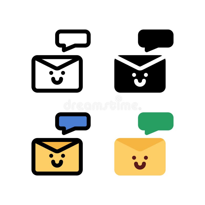 Bubble Chat when Doing Chatting with Friend Cute Email Character Icon ...