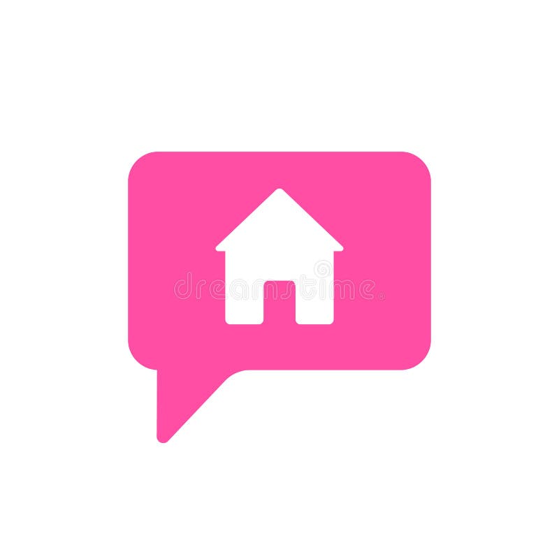 Bubble Chat Home House Message Icon Stock Vector - Illustration of ...