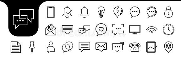 Bubble Chat Lines Icon Set Design Vector Stock Vector - Illustration of ...