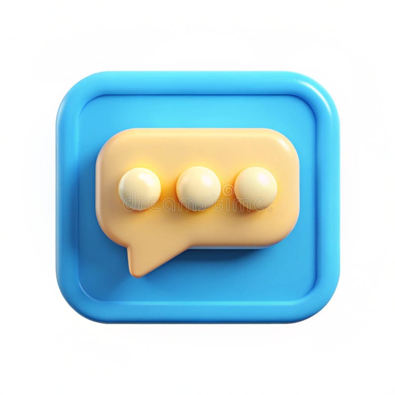Bubble Chat Notification 3D Icon Stock Illustration - Illustration of ...