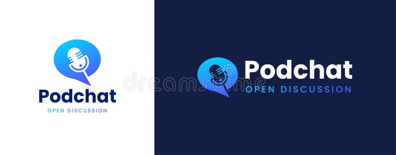 Bubble chat podcast logo stock vector. Illustration of creative - 221703241