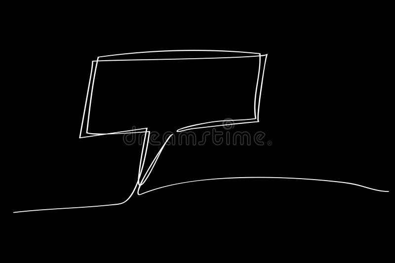 Simple Rectangle Bubble Chat Vector Single Line Bubble Chat Stock ...