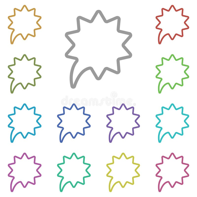 Bubble, Chat, Star Multi Color Icon. Simple Thin Line, Outline Vector ...