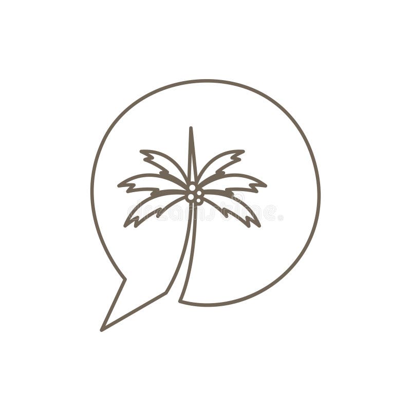Bubble Chat Talk with Coconut Tree Logo Design, Vector Graphic Symbol ...