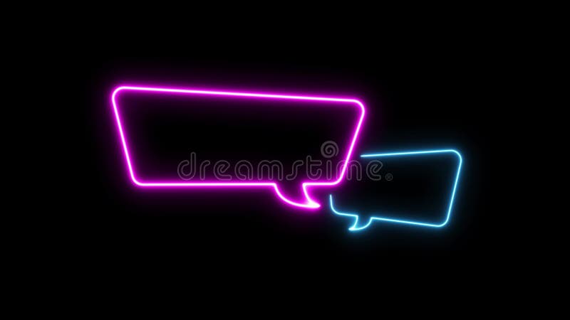 Bubble Chat Talk Neon Icon Animated Speech Bubble Empty Empty Bubble ...