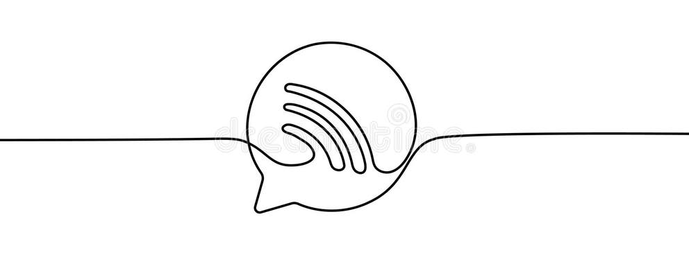 Bubble Chat Wifi Internet Connect Technology One Line Vector ...