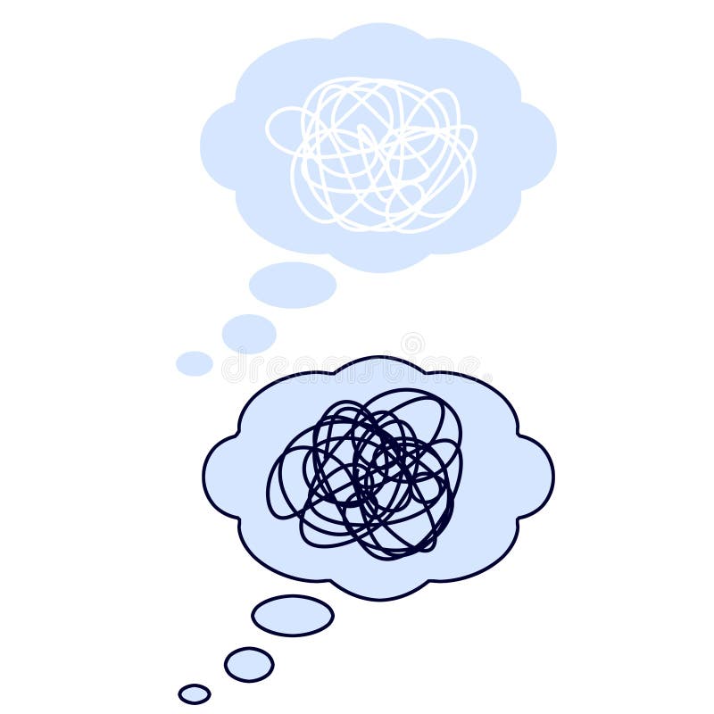 Bubble Cloud Tangled Thinking. Comic Book Icon of Conversation and ...