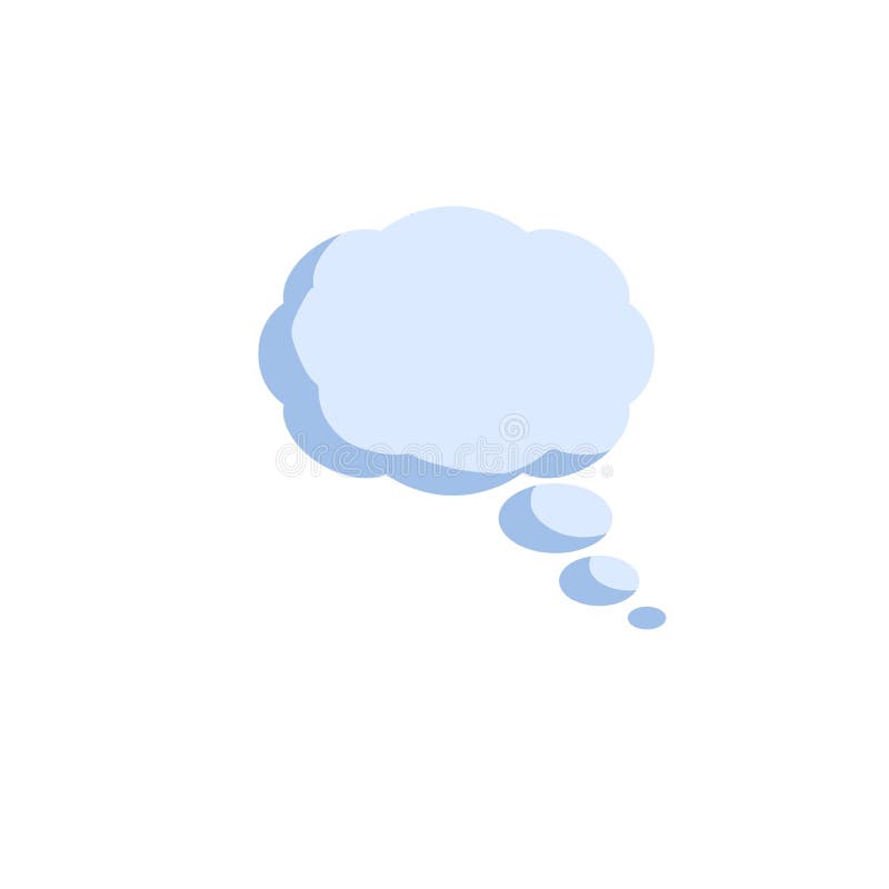 Bubble Cloud Thinking. Blue Flat Cartoon Illustration Stock Vector ...