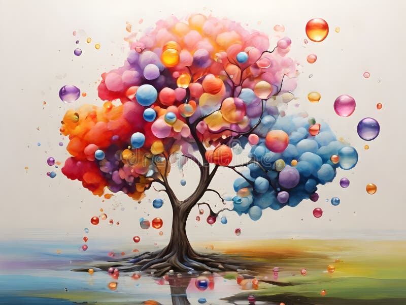 Bubble colorful tree stock illustration. Illustration of ...