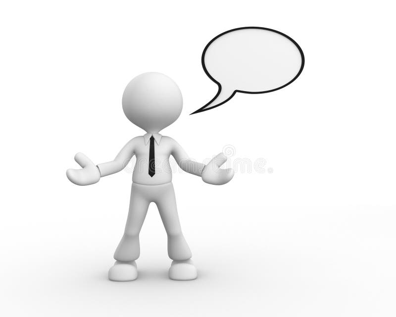 3d men blank bubbles. stock illustration. Illustration of communicate ...