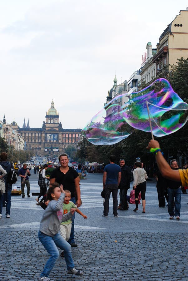 Bubble day in Prague editorial photo. Image of town, czech - 26923121
