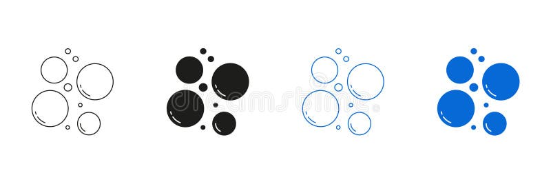 Bubble Design and Clean Theme Line and Solid Icon Set. Soap, Sparkling ...