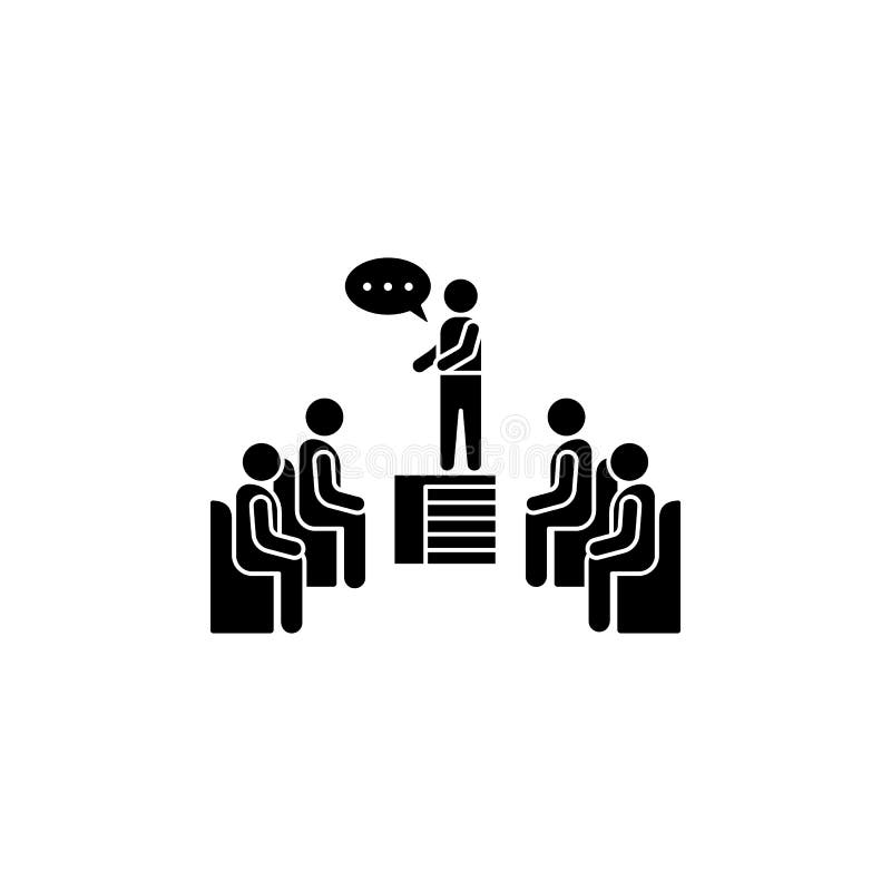 Bubble Discussion Sitting Training Icon. Simple Business Indoctrination ...