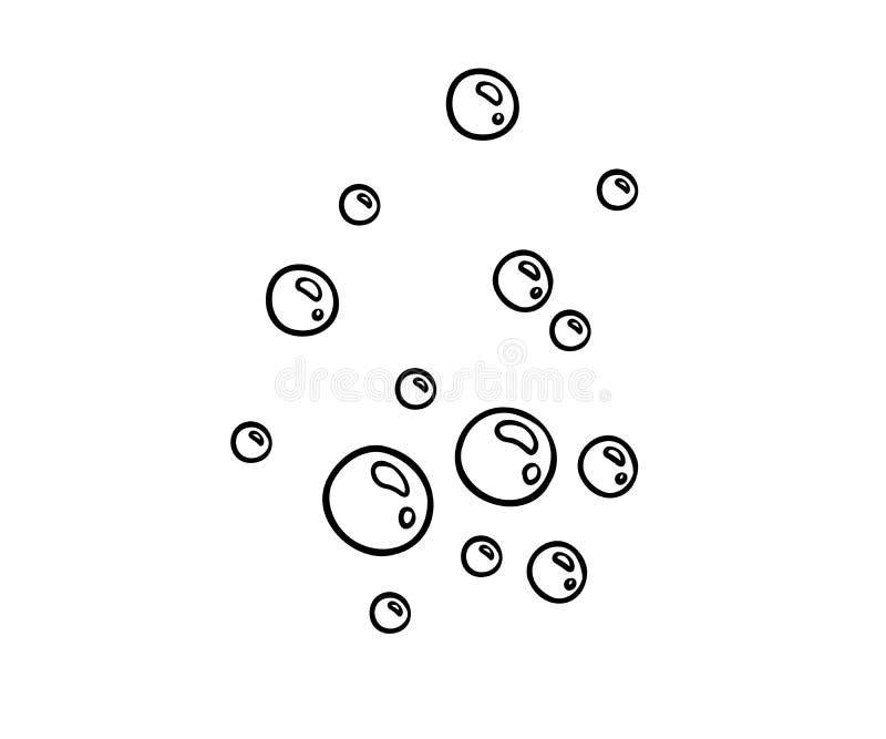 Bubble Doodle Water Vector Illustration Design Template. Outline Simple ...