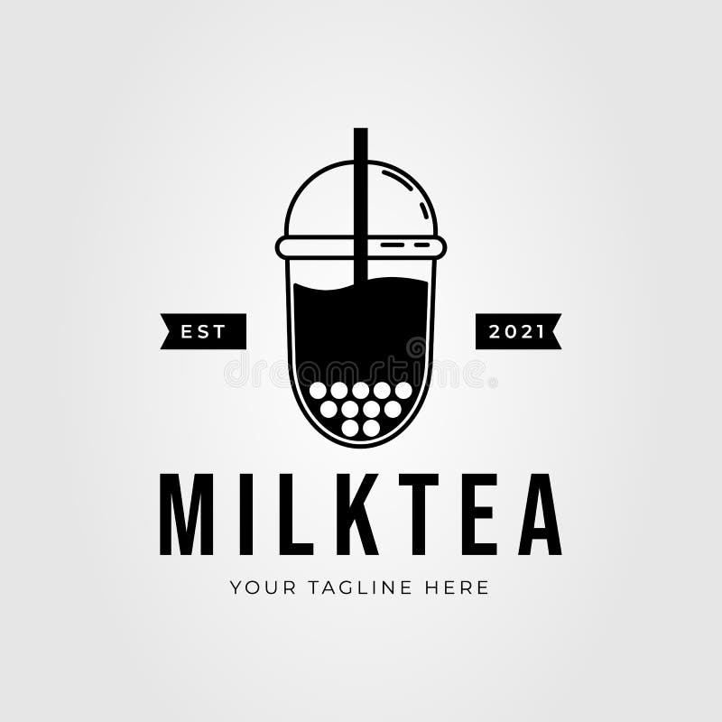 Silhouette Milk Tea and Milkshake Logo Vector Illustration Design. One ...