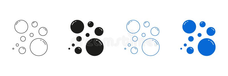Bubble Elements Line and Solid Icon Set. Bubble Shapes Symbol Collection Stock Illustration ...