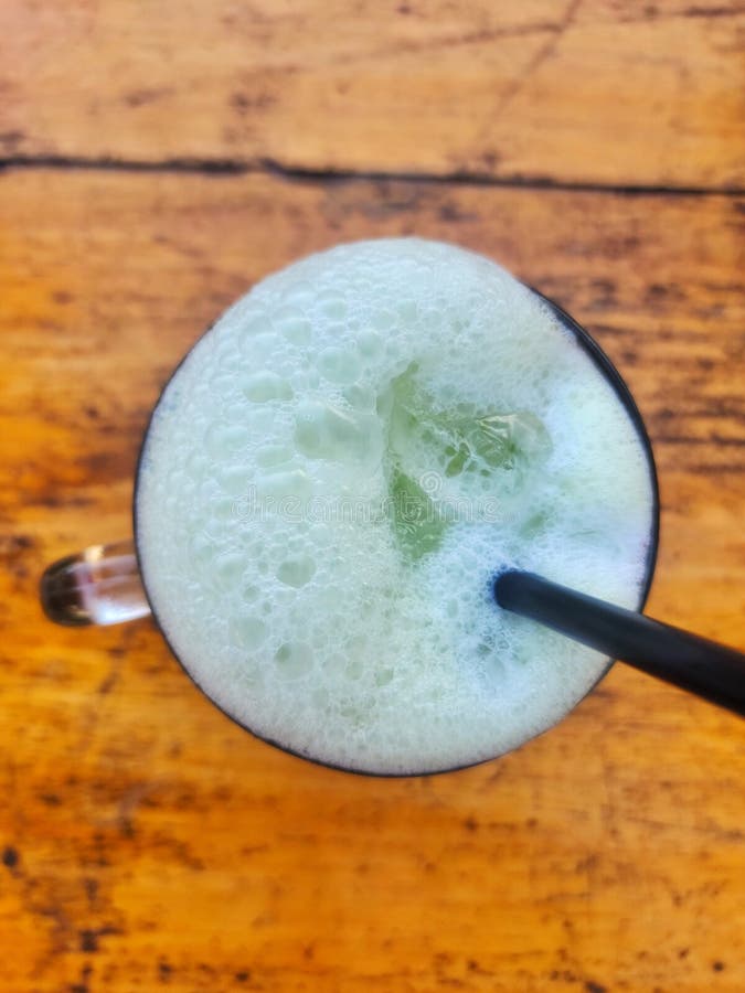 Bubble Foam in Green Tea Milk Drink Stock Photo - Image of foam, milk ...