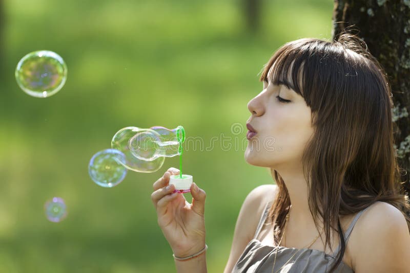 Bubble girl stock image. Image of beauty, young, sunny - 14724751