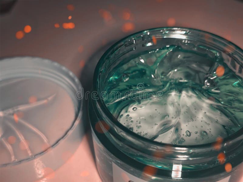 Bubble in the Green Jar with Many Benefit and Make Feel so Moist Stock ...