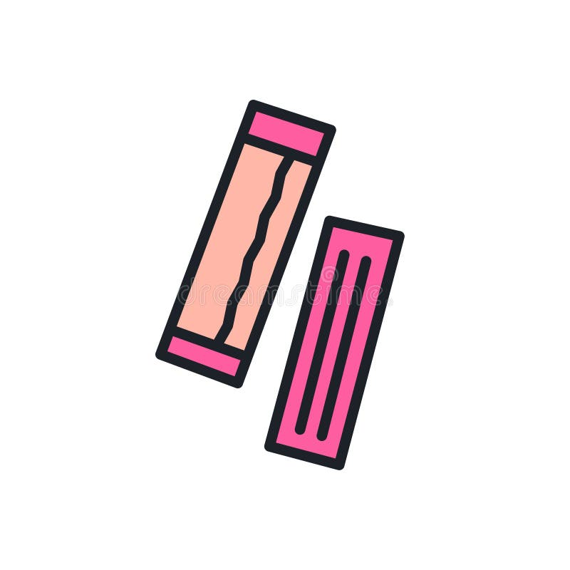 Bubble Gum or Chewing Gum Icon. Isolated Line Color Icons Stock Vector ...