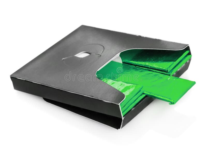 Chewing Gum Deployed in Standard Green Packaging Stock Image - Image of ...