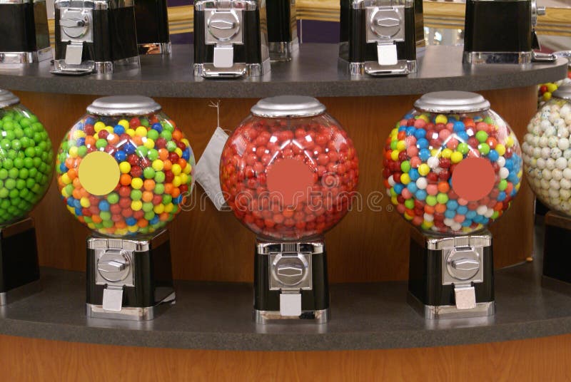 Bubble Gum Jars. Containers of Bubble Chewing Gum Stock Image - Image ...