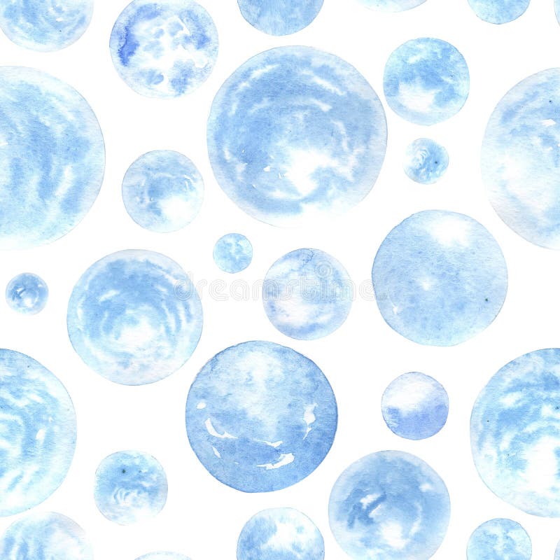 Bubble Hand Drawn Watercolor Seamless Pattern Stock Illustration ...