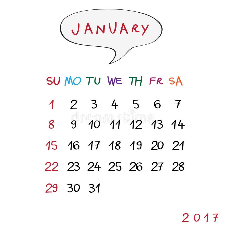 Bubble january 2017 stock illustration. Illustration of card - 81323648