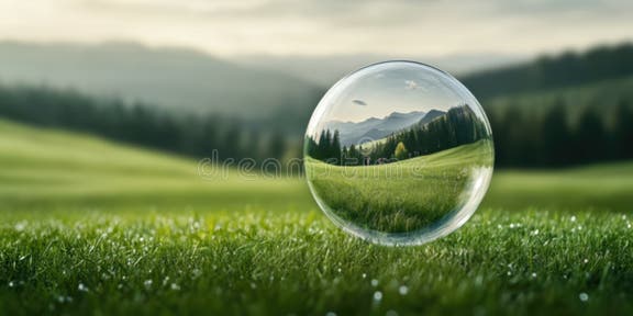 A Bubble in a Landscape, and Inside it we See a View of a Surreal ...