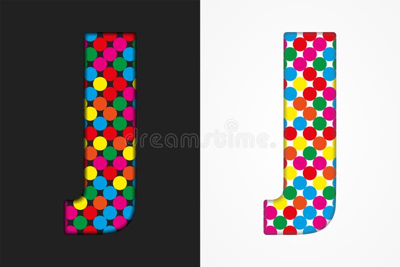 Bubble Letter J. Glitter Character of Colored Dots Stock Vector ...