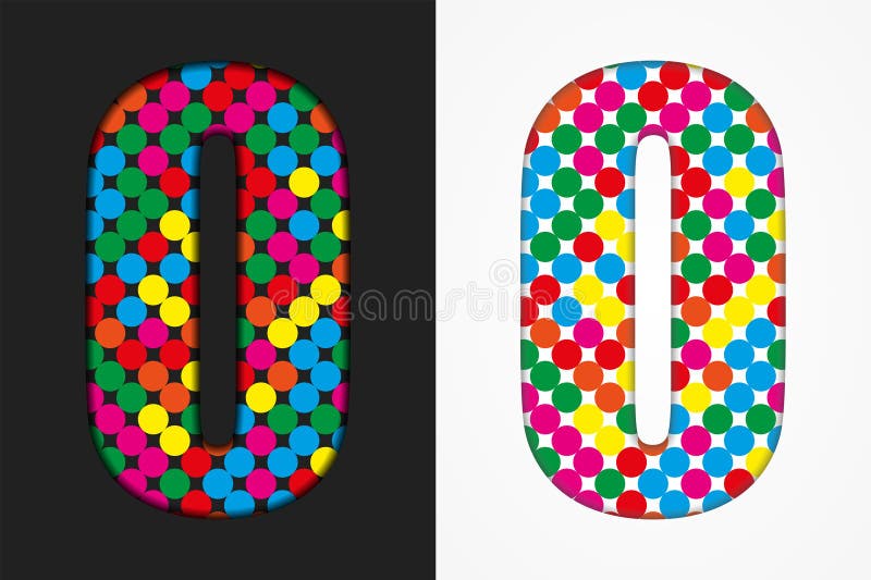 Bubble Letter O. Glitter Character of Colored Dots Stock Vector ...