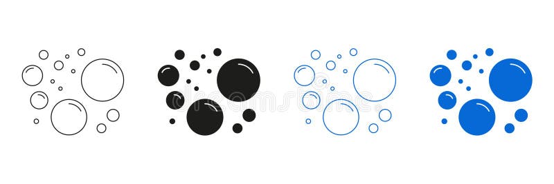 Bubble Line and Solid Icon Set. Bubbly Design Symbol Collection Stock ...