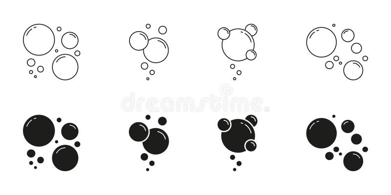 Bubble Line and Solid Icon Set. Bubbly Shape Symbol Collection Stock ...