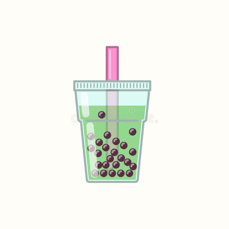 Bubble Tea Icon. Boba Tea with Tapioca Pearls. Asian Taiwanese Drink ...