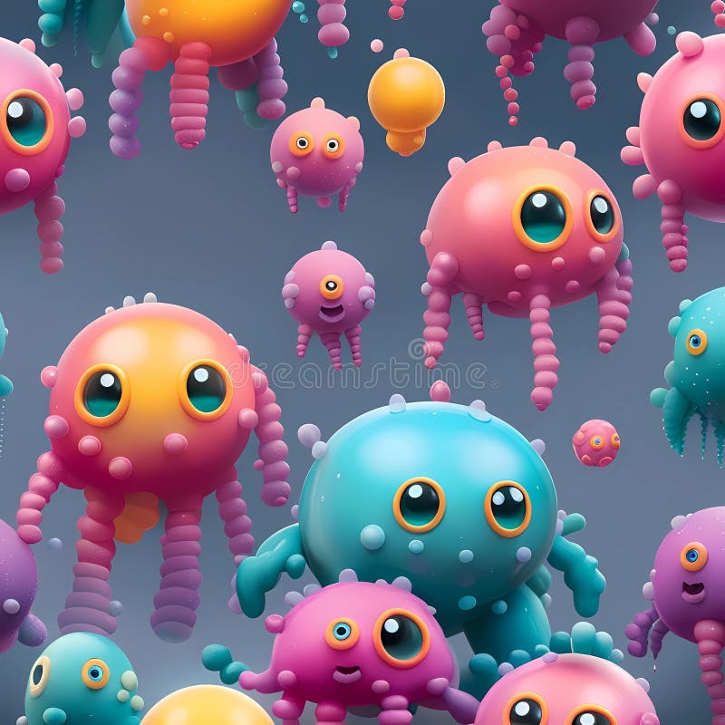 Bubble Monster 3d Cartoon Character Illustration AI Generated Stock ...