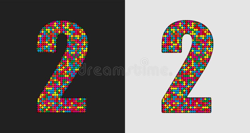 Bubble Number - 2. Glitter Figure of Colored Dots Stock Vector ...
