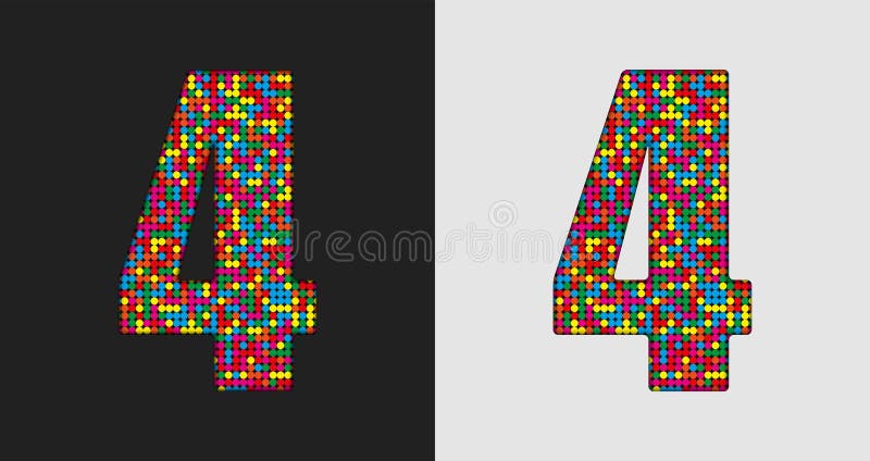 Bubble Number - 4. Glitter Figure of Colored Dots Stock Vector ...