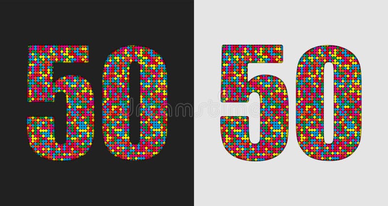 Bubble Number - 50. Glitter Figure of Colored Dots Stock Vector ...