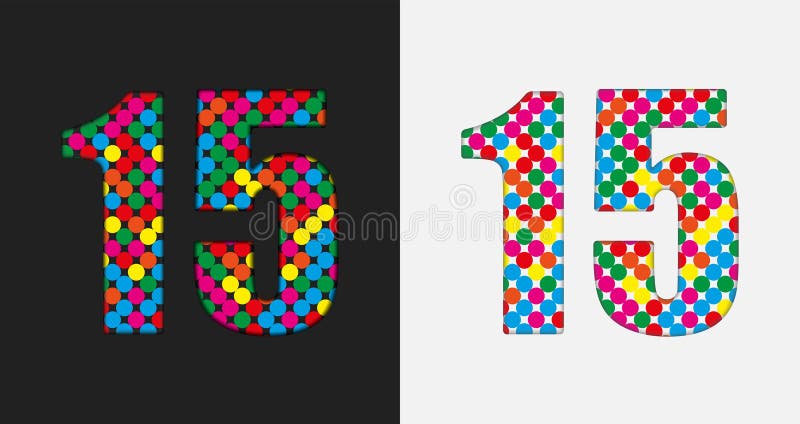 Bubble Number - 15. Glitter Figure of Colored Dots Stock Vector ...