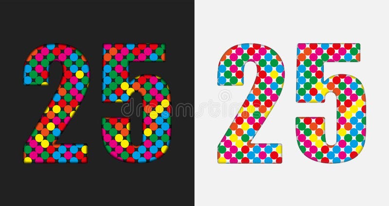Bubble Number - 25. Glitter Figure of Colored Dots Stock Vector ...