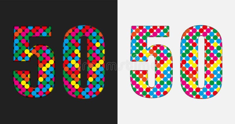Bubble Number - 50. Glitter Figure of Colored Dots Stock Vector ...