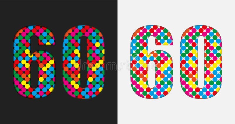 Bubble Number - 60. Glitter Figure of Colored Dots Stock Vector ...