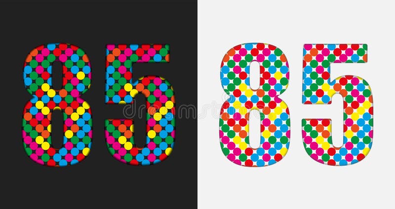 Bubble Number - 85. Glitter Figure of Colored Dots Stock Vector ...